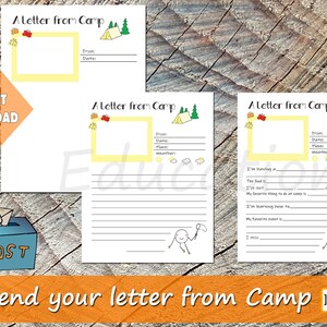 A Letter From Camp Printable Camp Stationery Write a - Etsy