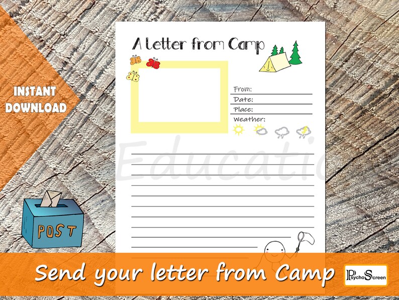A Letter From Camp Printable Camp Stationery Write a - Etsy