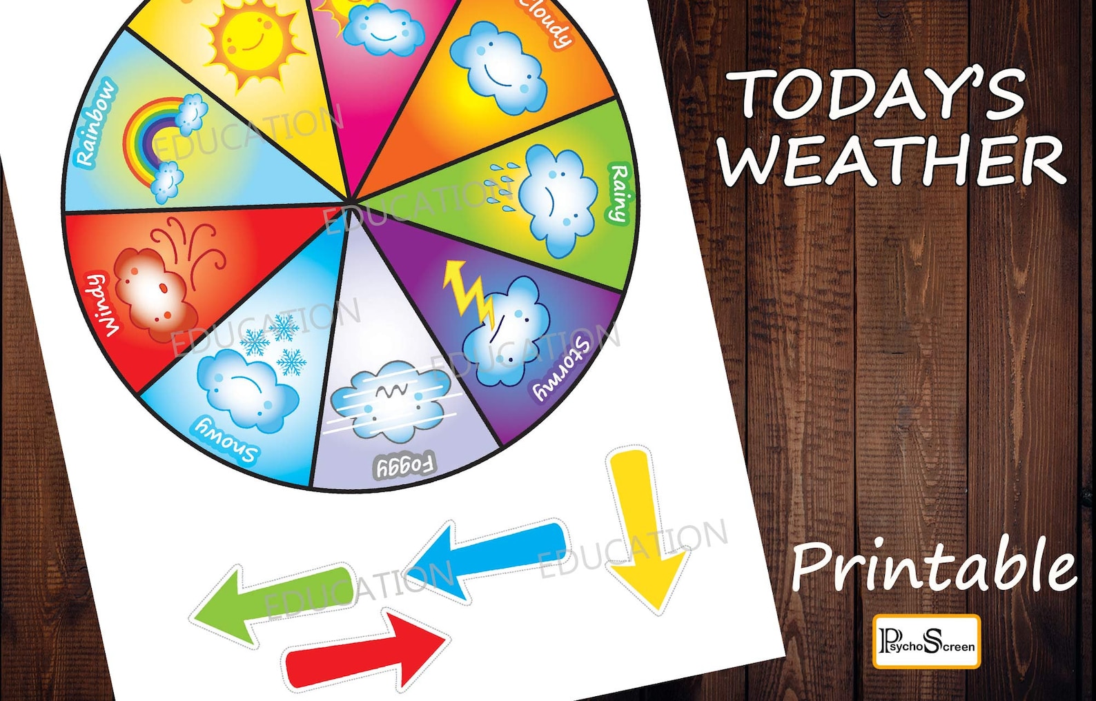 WEATHER WHEEL Chart and Cards Weather Circle Game - Etsy