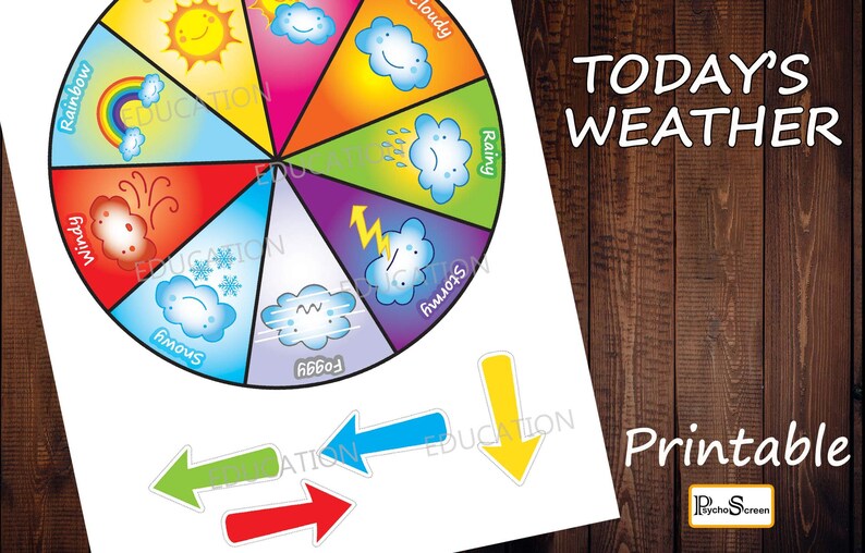 WEATHER WHEEL Chart and Cards Weather Circle Game - Etsy