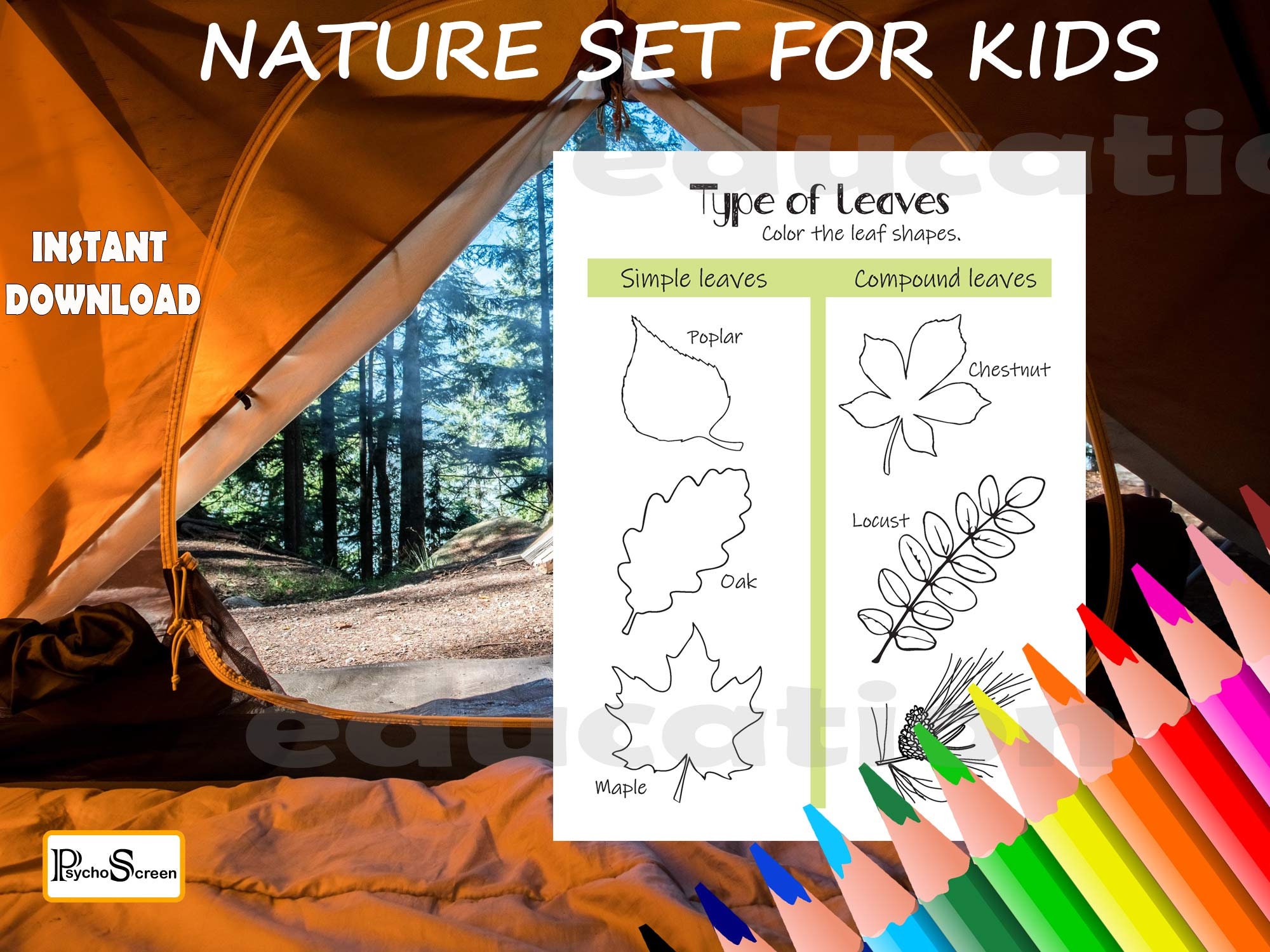 Nature Set Worksheets for Trees Leaves Flowers Plant - Etsy