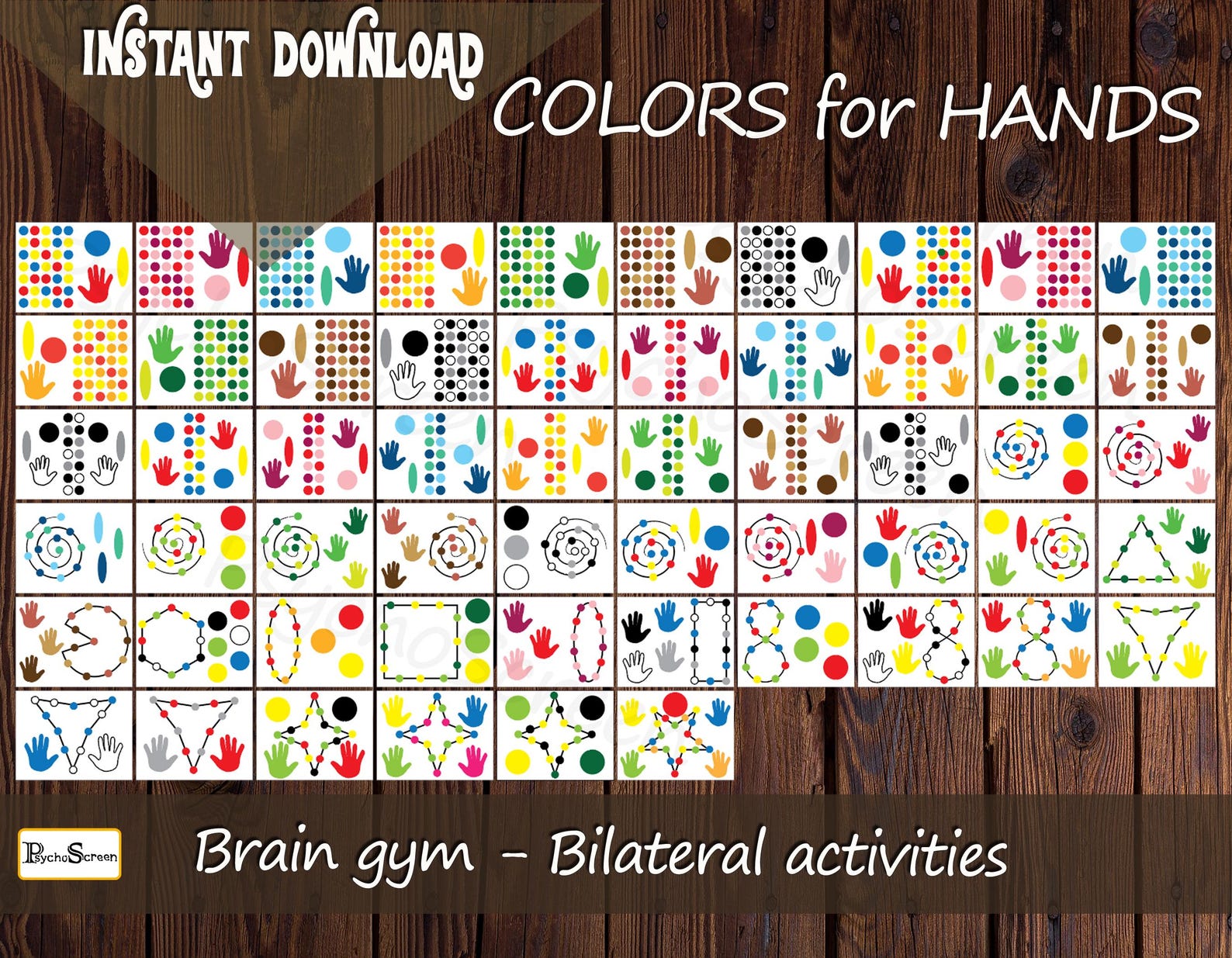 Brain and Finger Gym Printable for Kids: Colored Dual Hand Coordination ...
