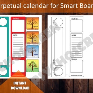 Smart Board KIDS CALENDAR Month Number Months Year - Etsy