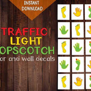 Traffic Light Hopscotch Floor Decals: Sensory Path (digital Download ...