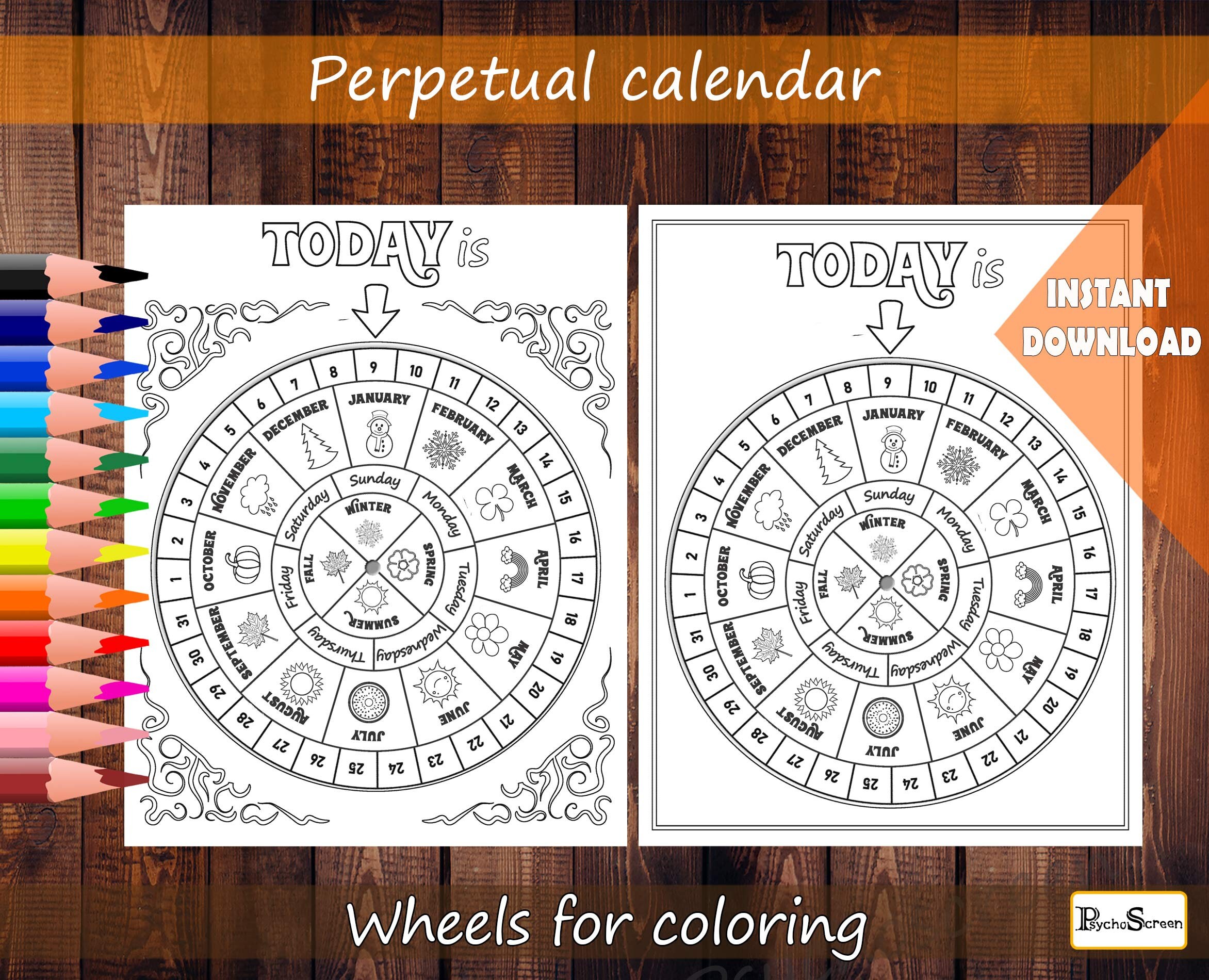 Calendar Months Coloring Pages