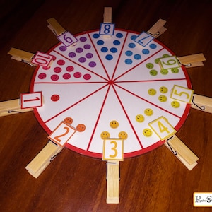 Number Matching Wheel Game: Montessori Learning Materials (digital ...
