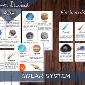 SOLAR SYSTEM CARDS: Planets Cards - 3-part Cards, Flashcards, Mini ...