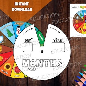 Wheel of Time Circle Months Game Spinner for Preschool Activity ...