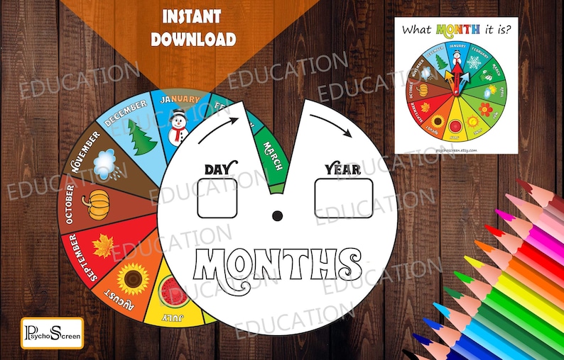 Wheel of Time Circle Months Game Spinner for Preschool - Etsy