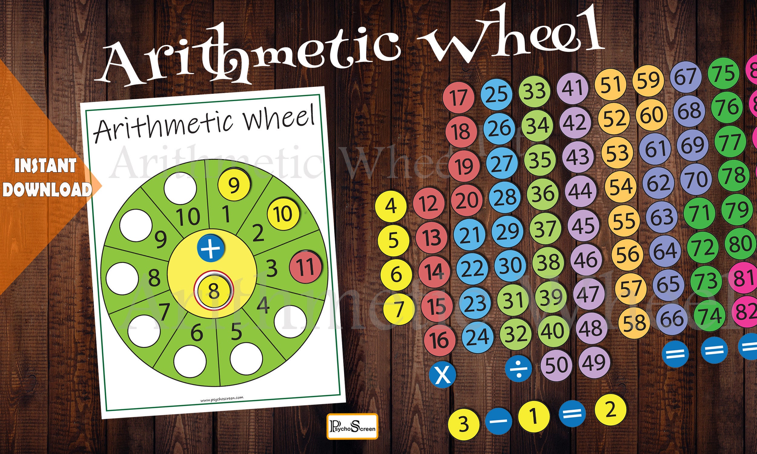 Math Wheel for Addition Subtraction Multiplication Division - Etsy UK