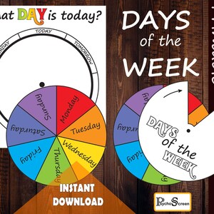 Days of the Week Wheel: Montessori Learning Printable (PDF) - Etsy