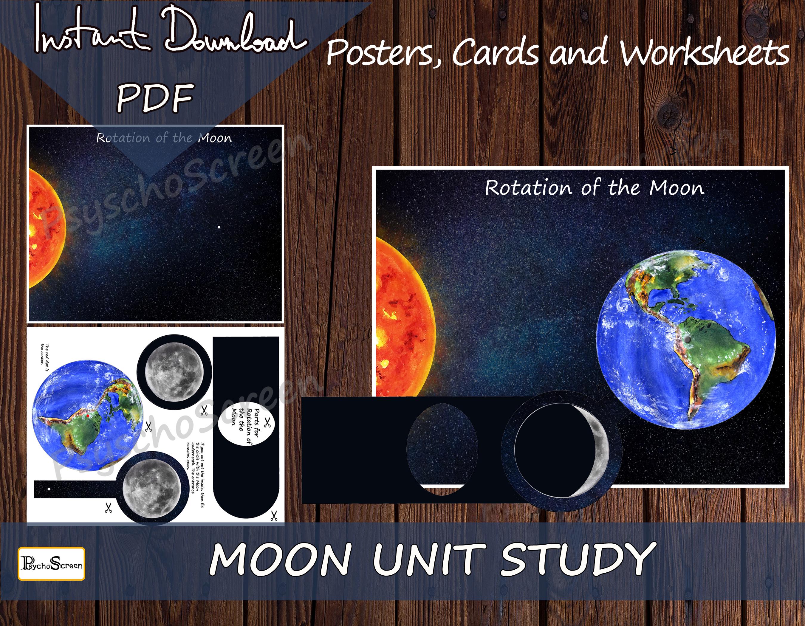 Moon Unit Study: Homeschool Science, Lunar Cycle Activities (PDF ...