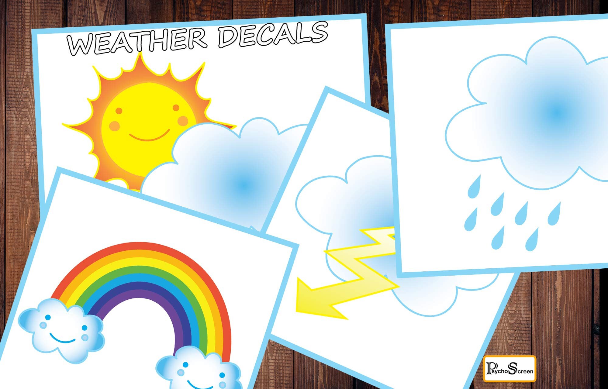 Weather Hopscotch Clipart Sensory Path Set for Floor | Etsy