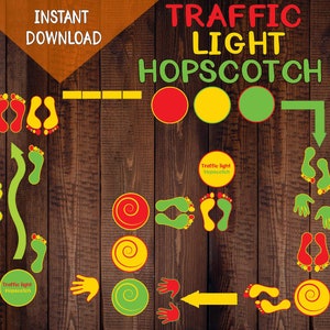 Traffic Light Hopscotch Floor Decals: Sensory Path (digital Download ...