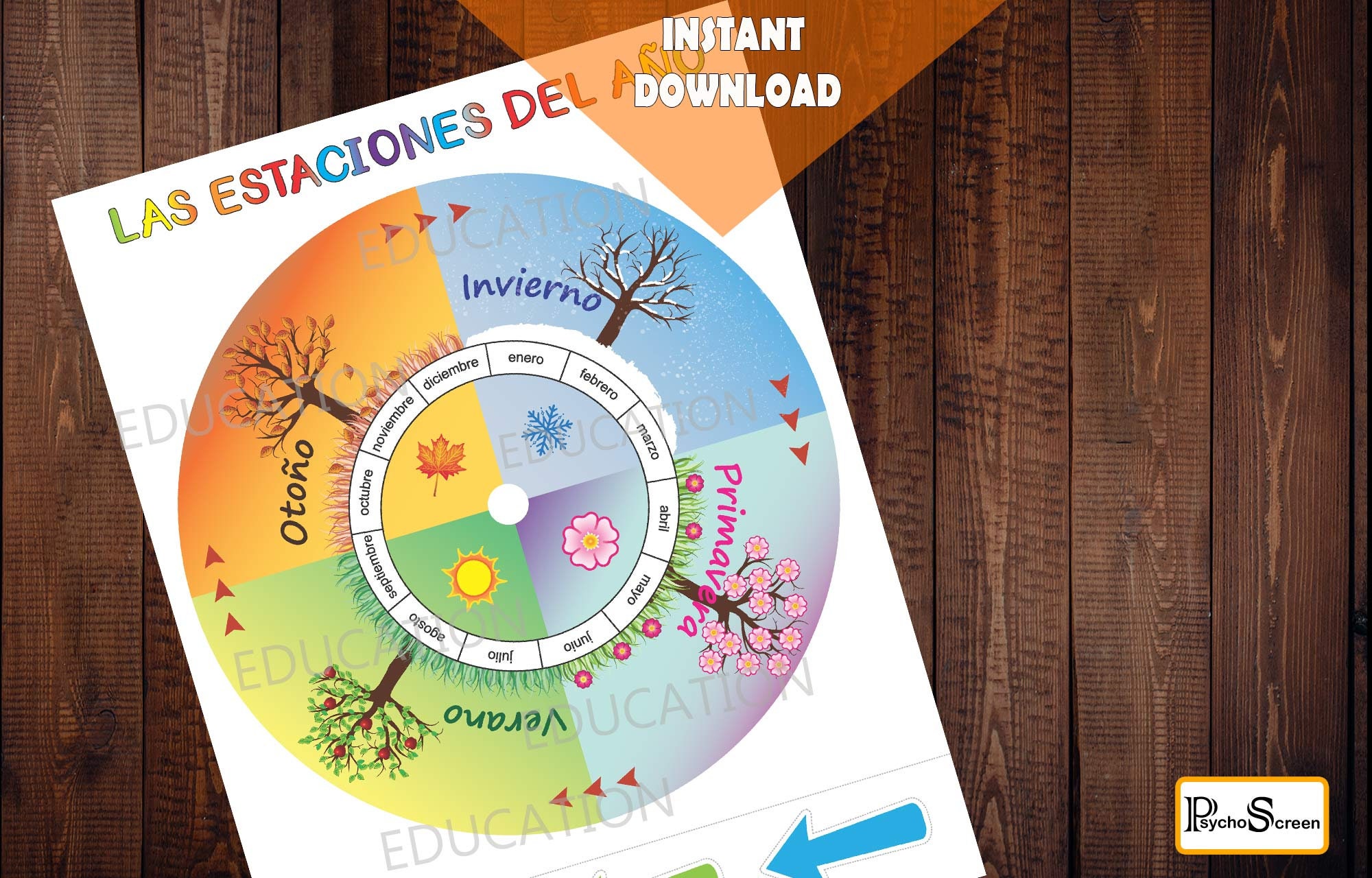 Rueda de las Estaciones: Calendario Montessori Imprimible (Descarga ...
