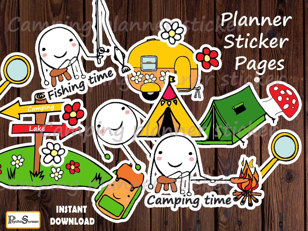 Camping Planner Stickers for Kids, Adventure Clipart (digital Download ...