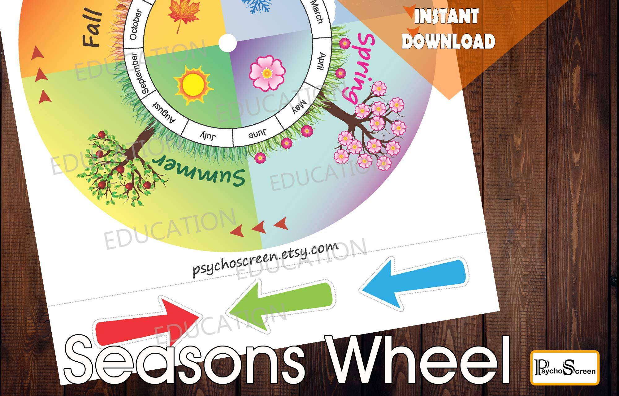 Seasons Wheel Calendar: Montessori Homeschool Printable (PDF) - Etsy