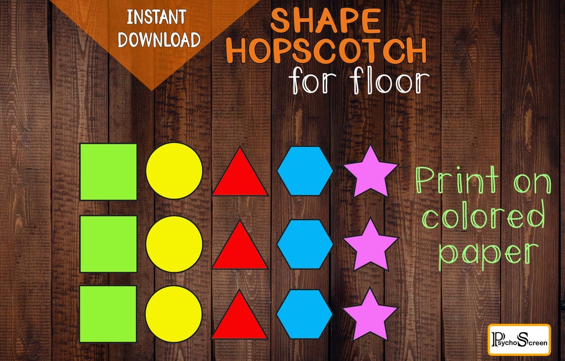 SHAPE Hopscotch Sensory Path Floor Decals for Preschool | Etsy