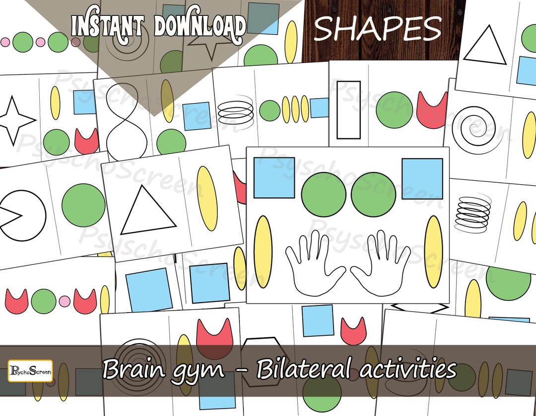 Brain Games Training, Printable Brain Gym With Shapes, Bilateral ...