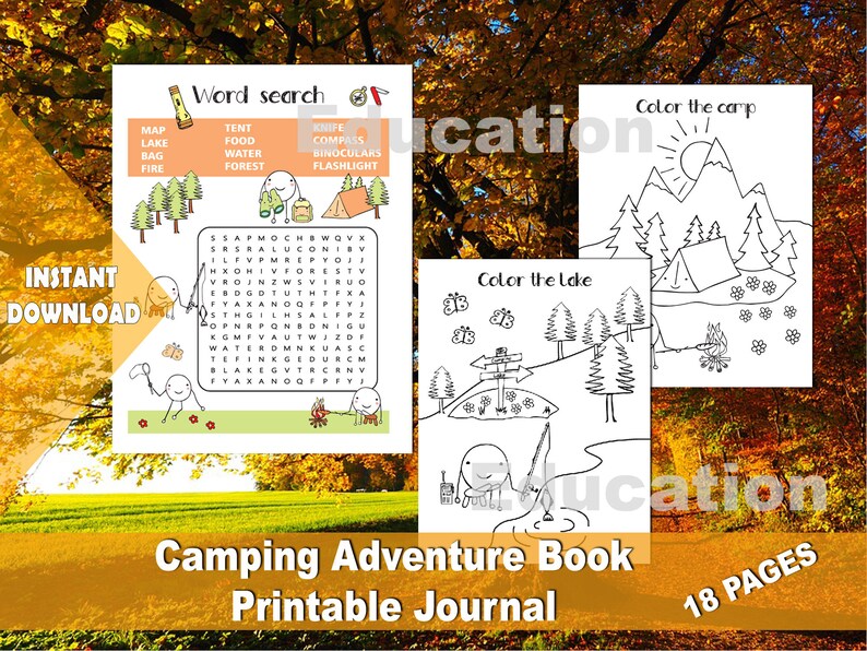 My Camping Adventure Book Activity Worksheets for Camp - Etsy