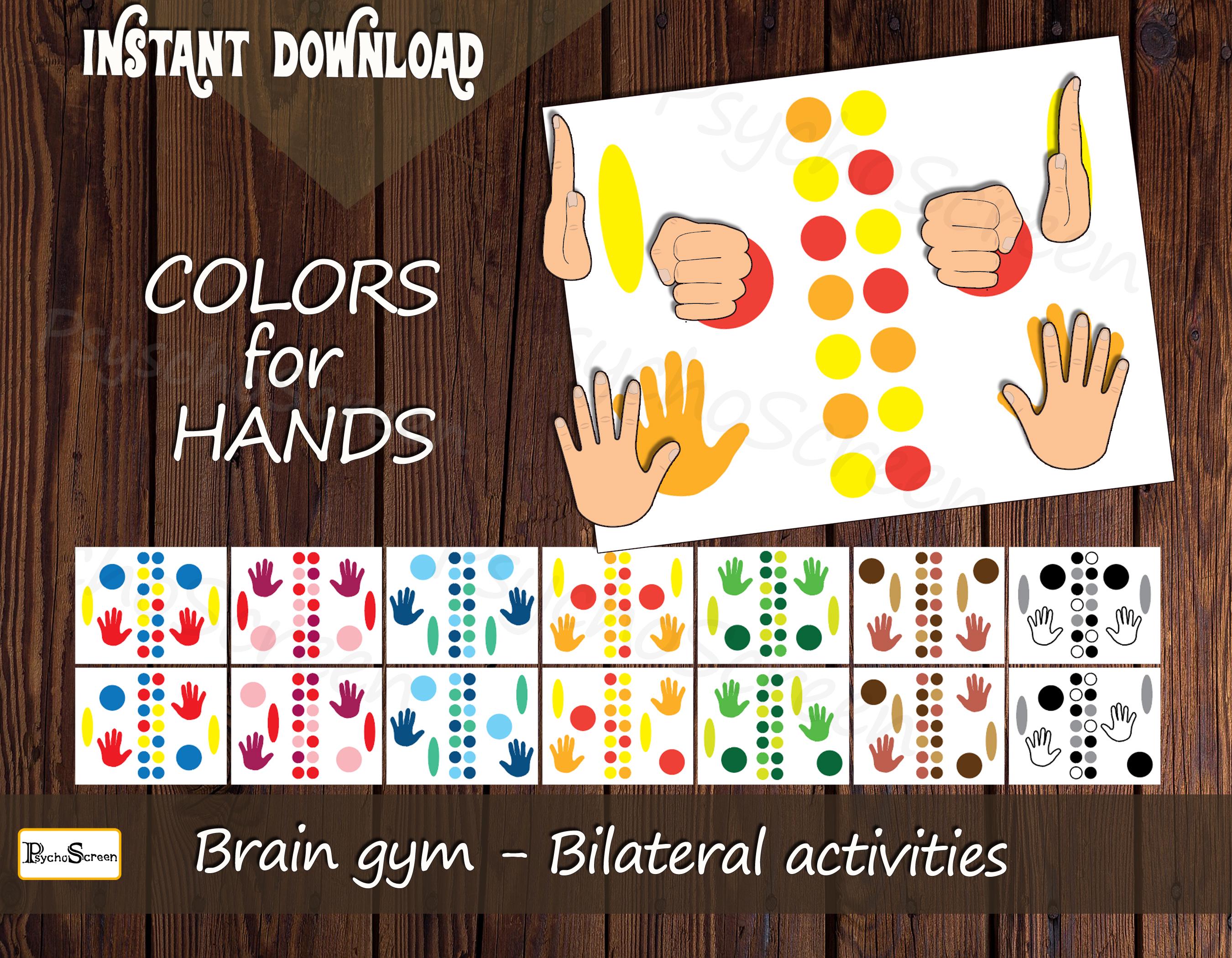 Brain and Finger Gym Printable for Kids: Colored Dual Hand Coordination ...