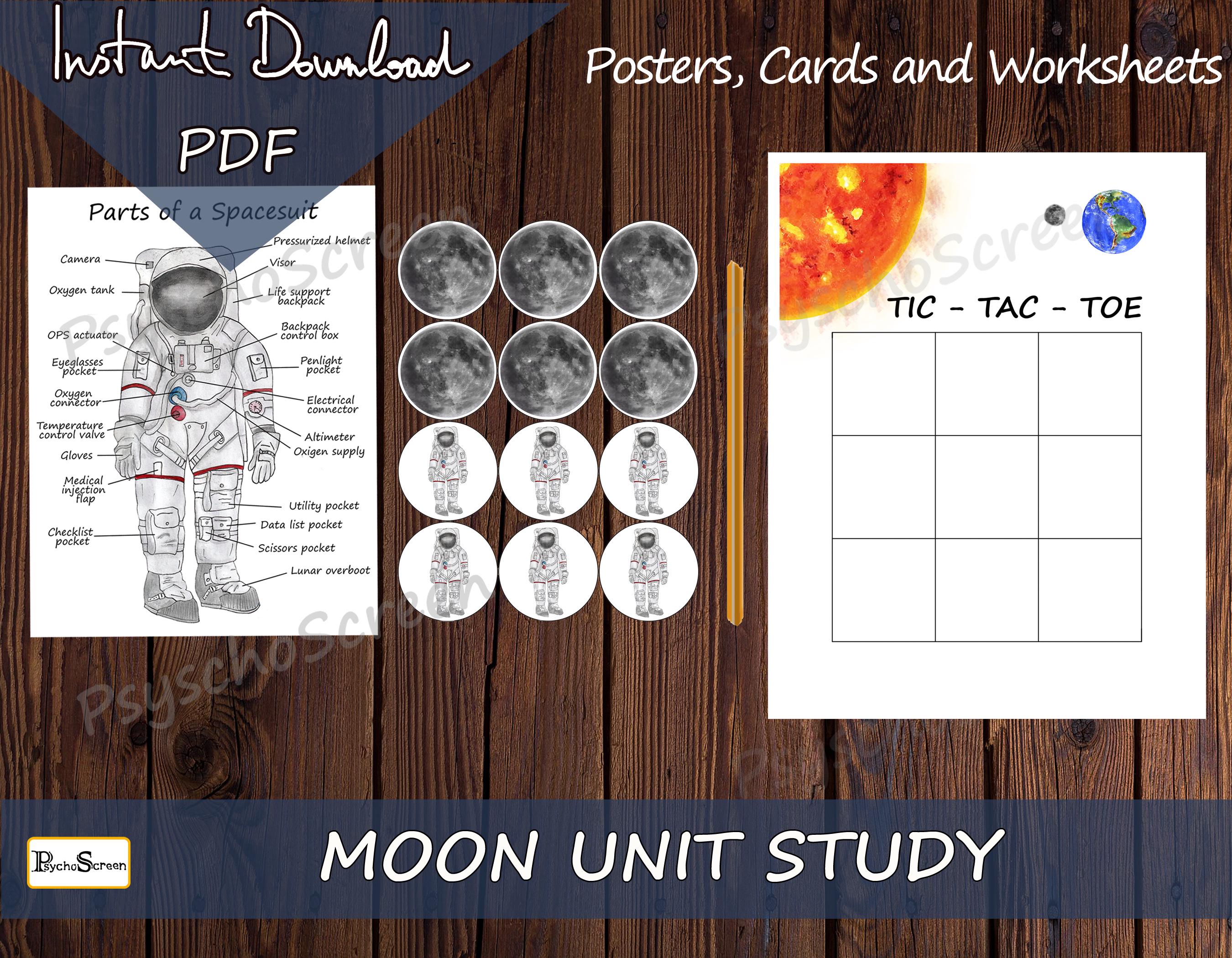 Moon Unit Study: Homeschool Science, Lunar Cycle Activities (PDF ...