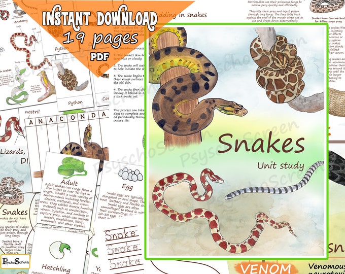 Parts of a Snake Nomenclature Book - Montessori Zoology - Printable ...