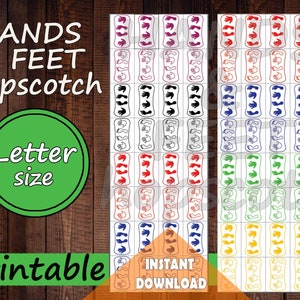 Colorful HANDS & FEET Sensory Path Hopscotch Set: Printable Activity ...