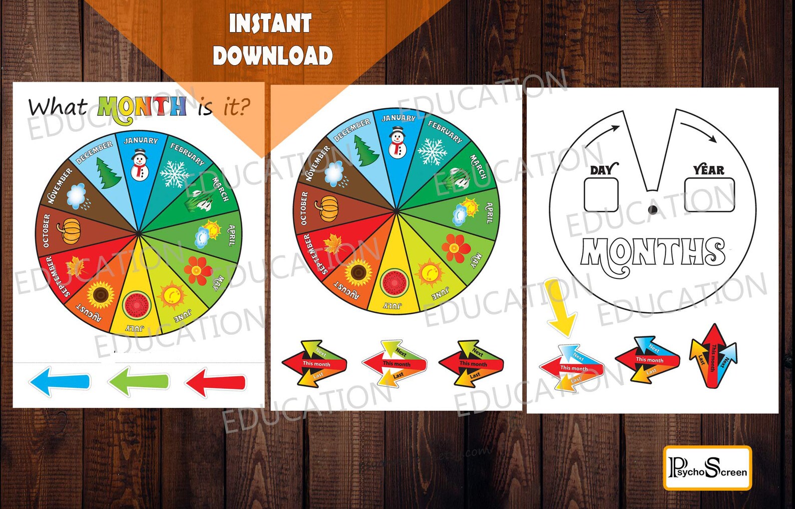 Wheel of Time Circle Months Game Spinner for Preschool - Etsy