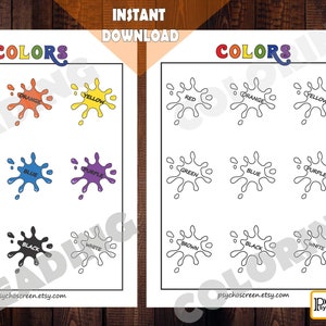 COLOR Unit Study MEGA Colors Bundle Set Printable Matching Game and 3 ...