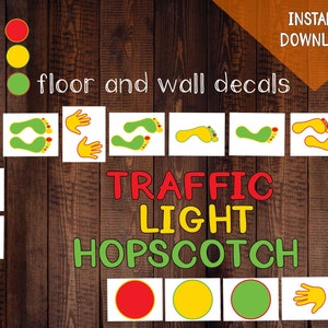 Traffic Light Hopscotch Floor Decals: Sensory Path (digital Download ...