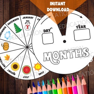 Make a Months Wheel for Kids in Your Classroom, Smart Board Calendar ...