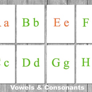 LETTERS, English Alphabet, Printable Flash Cards, Montessori Materials ...