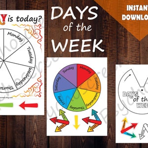 Days of the Week Wheel: Printable Montessori Activity (PDF) - Etsy