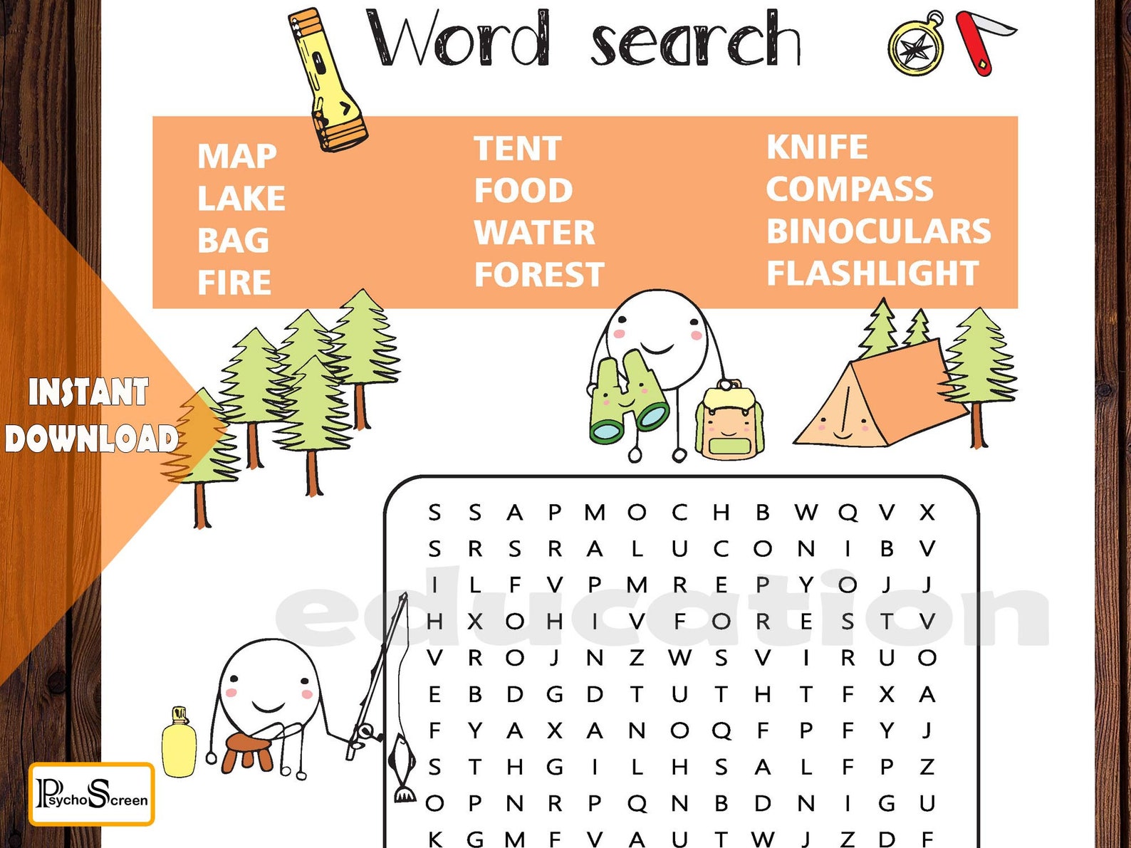 CAMPING Checklist & Word Search for Kids Camping Planner and | Etsy Canada