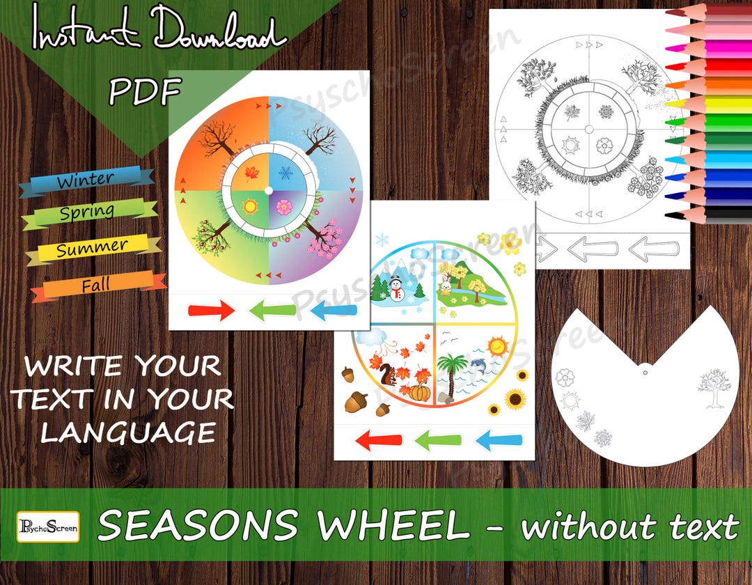 SEASONS WHEEL Without Text - Textless Pie Chart, Diagram, Circle ...