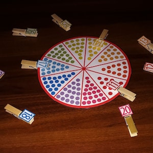 Number Matching Wheel Game: Montessori Learning Materials (digital ...