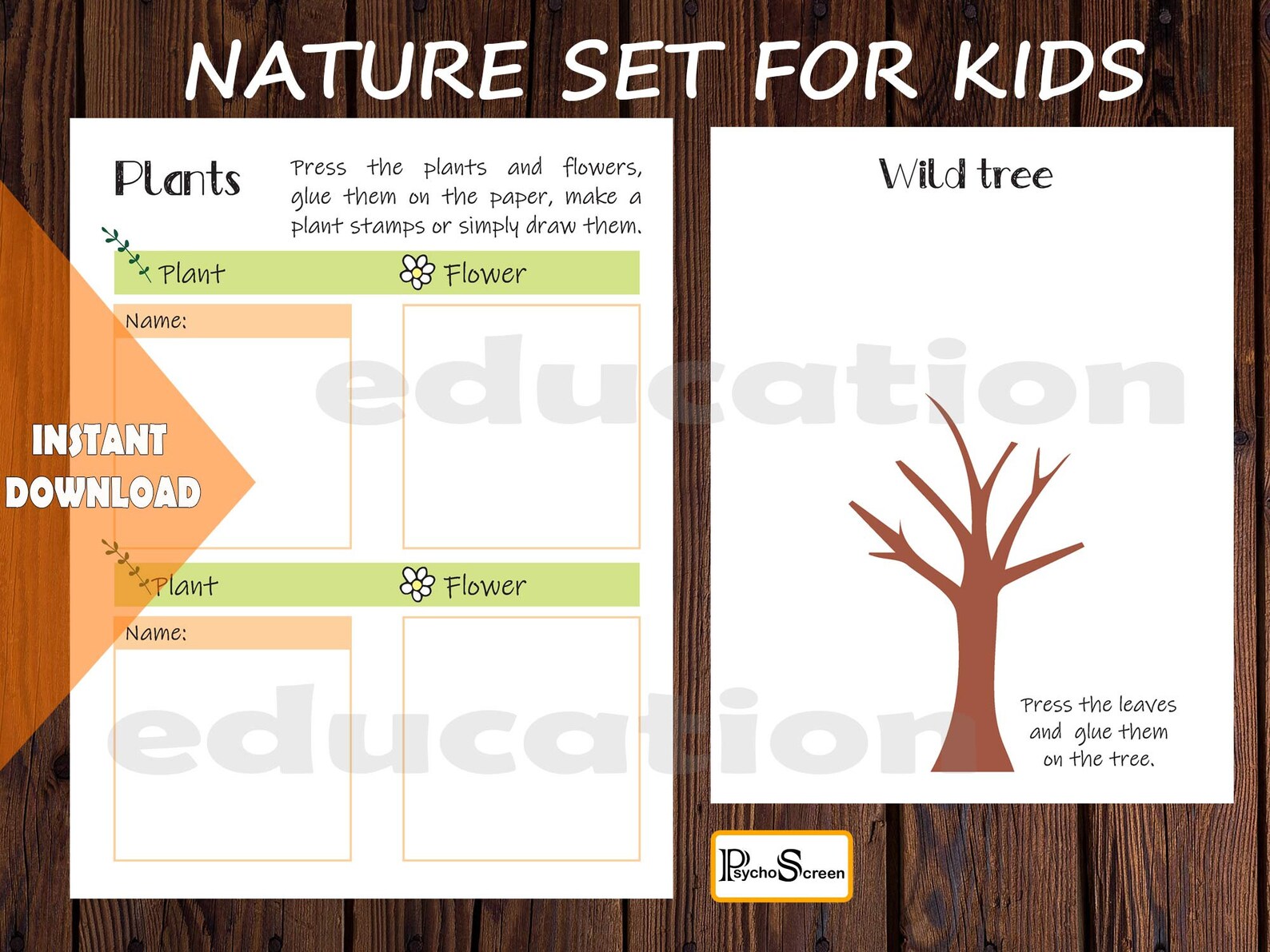 Nature Set Worksheets for Trees Leaves Flowers Plant - Etsy