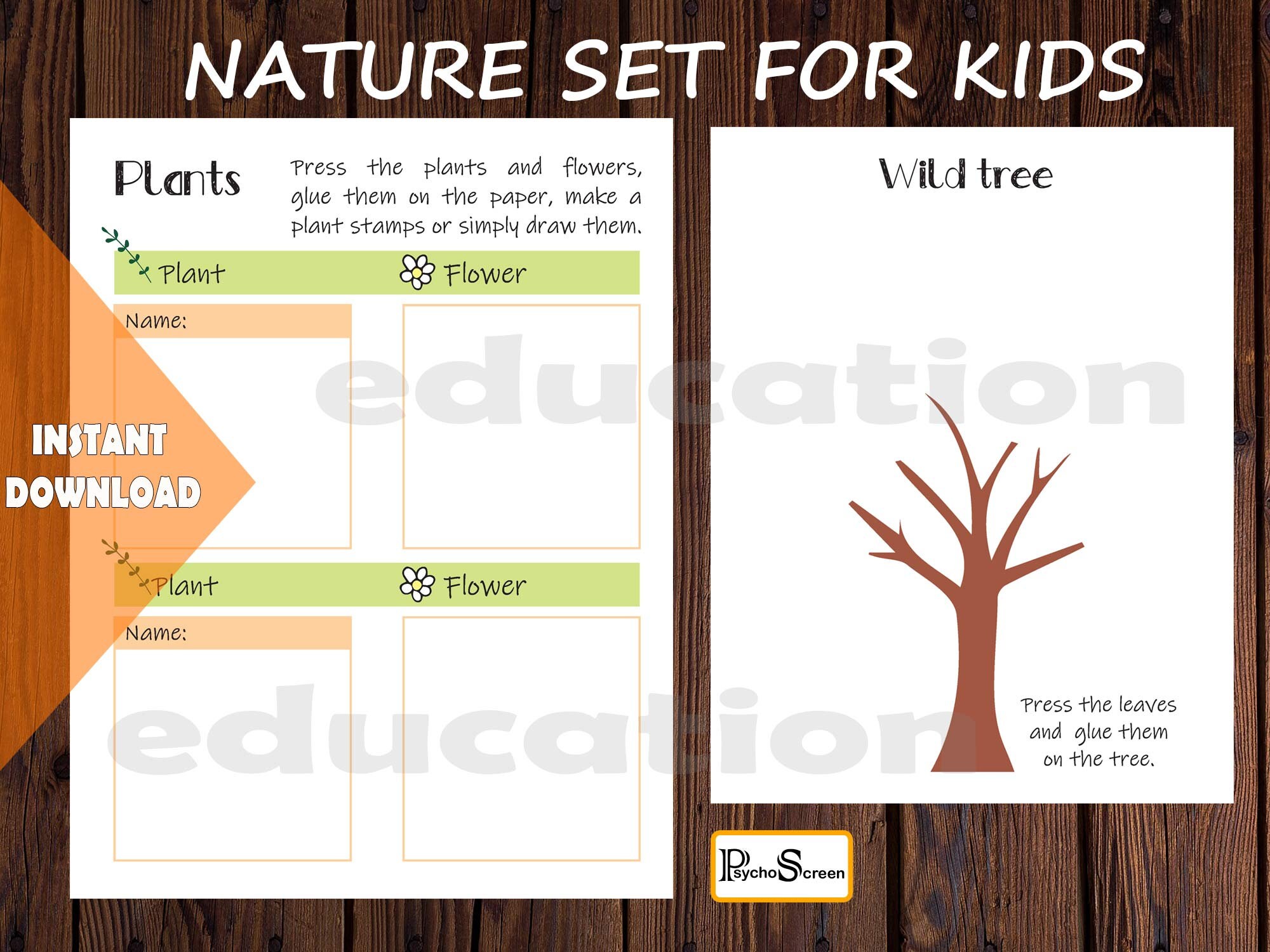 Nature Set Worksheets for Trees Leaves Flowers Plant - Etsy