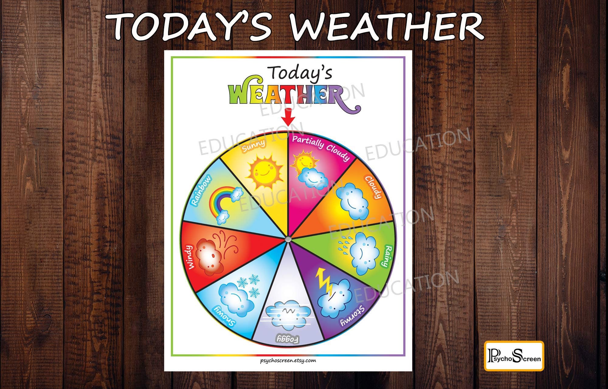 WEATHER WHEEL Chart and Cards Weather Circle Game - Etsy