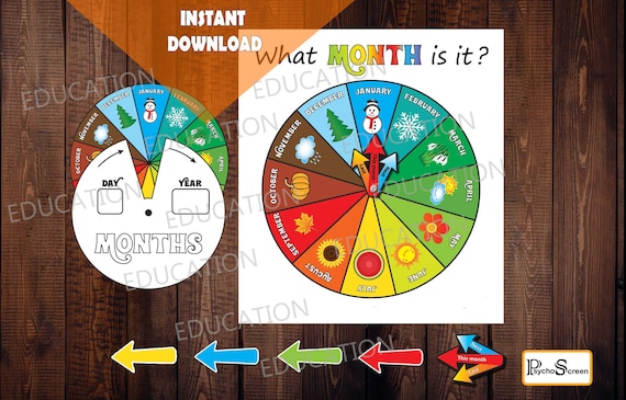 Wheel of Time Circle Months Game Spinner for Preschool - Etsy