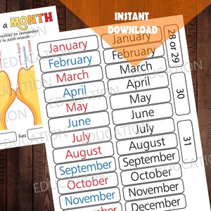 Knuckles as Calendar: DAYS of the MONTH, Preschool and School Activity ...