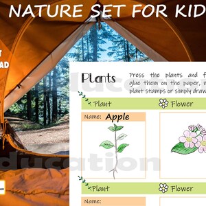 Nature Set Worksheets for Trees, Leaves, Flowers, Plant Lovers Gift ...