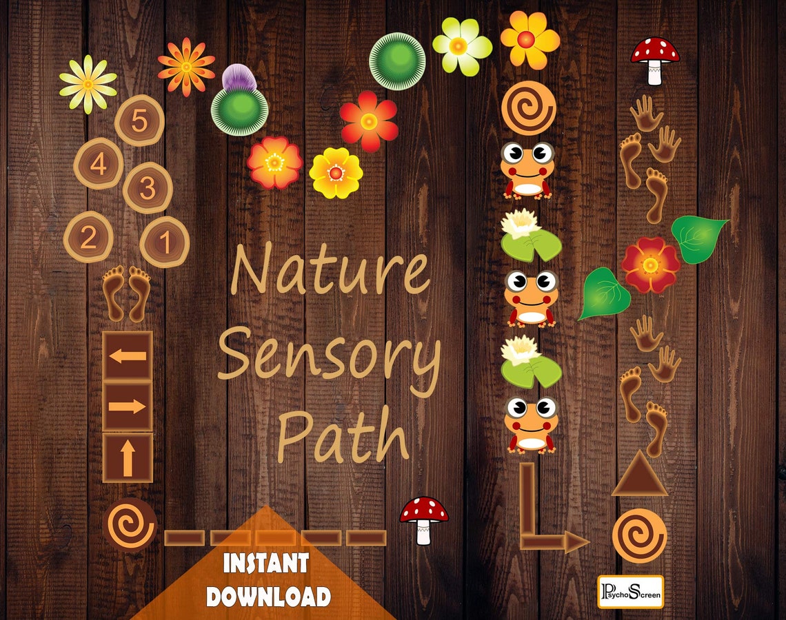 Nature Sensory Path Bundle: Autumn Leaves, Frogs, Flowers (digital ...