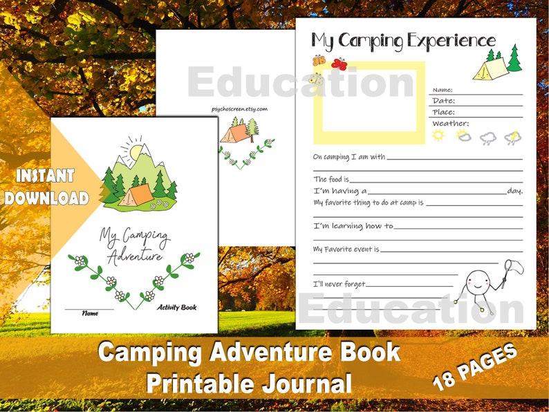 My Camping Adventure Book Activity Worksheets for Camp - Etsy