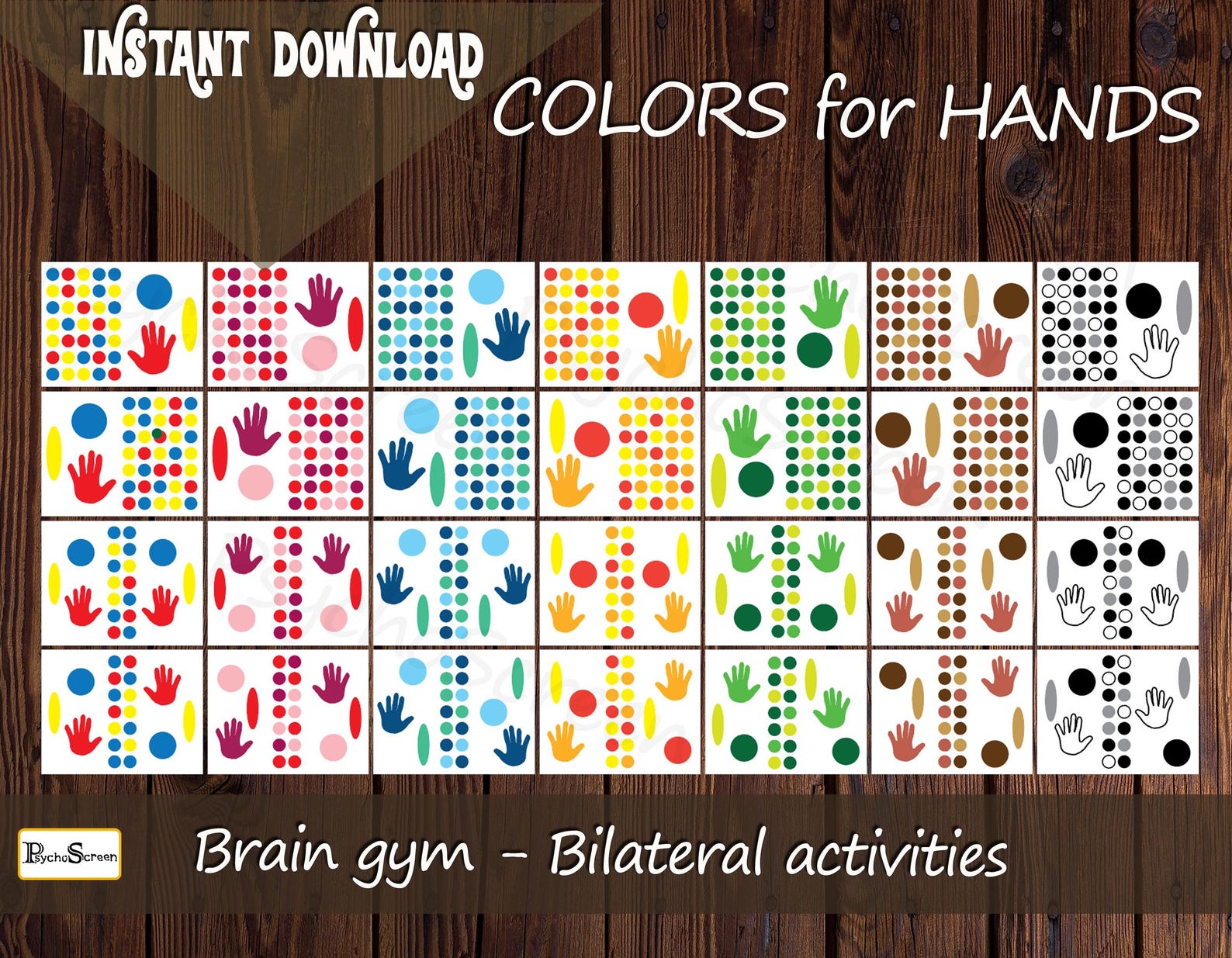 Brain and Finger Gym Printable for Kids: Colored Dual Hand Coordination ...