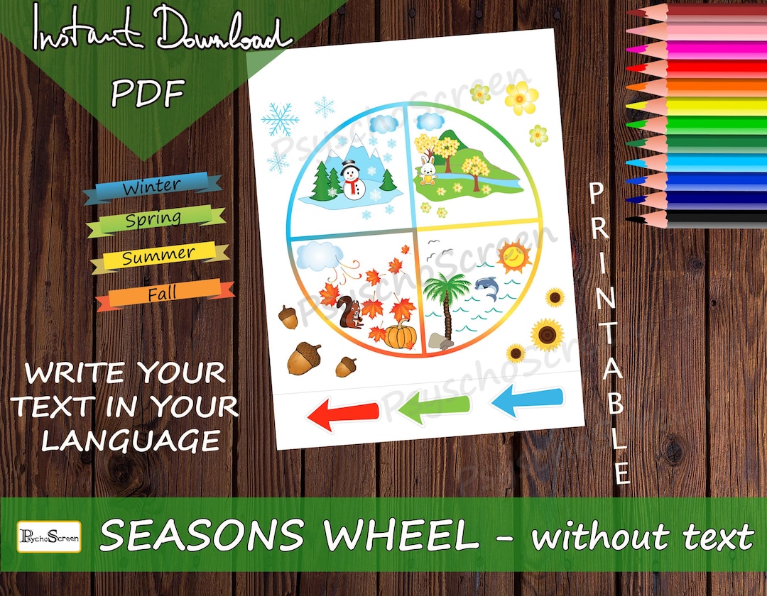 Four Seasons Wheel Chart: Printable Montessori Homeschool Tool (PDF) - Etsy