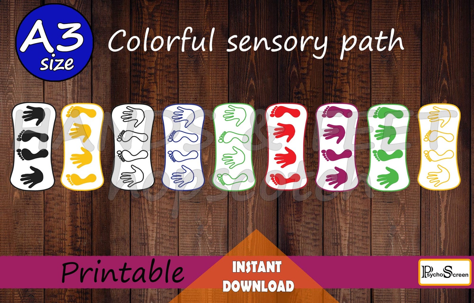 HANDS & FEET A3 Sensory Path Colorful Hopscotch Set for Floor - Etsy