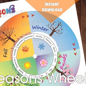 SEASONS WHEEL CALENDAR Season Circle Game Season Spinner Preschool ...