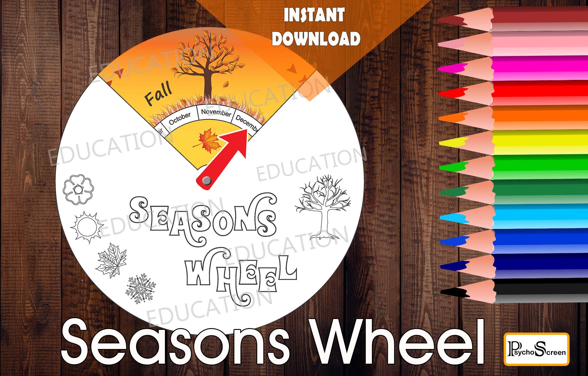 Seasons Wheel Calendar: Montessori Homeschool Printable (PDF) - Etsy